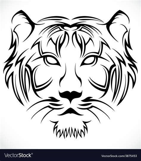 Tiger Face Tattoo Design Royalty Free Vector Image