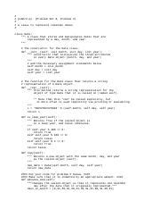 Ps Pr Py Ps Pr Py Problem Set Problem A Class To Represent Calendar Dates