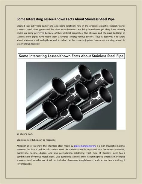 Ppt Some Interesting Lesser Known Facts About Stainless Steel Pipe