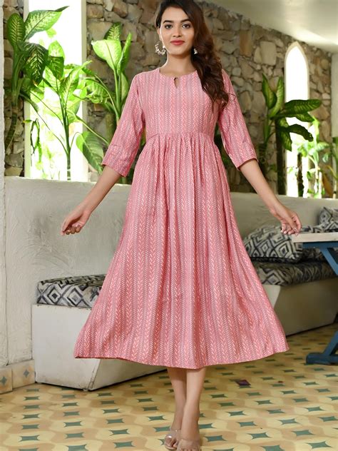 Buy Kalini Printed A Line Ethnic Dress Ethnic Dresses For Women