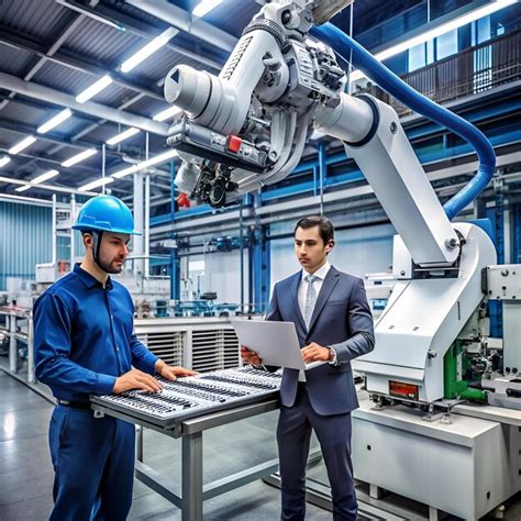 A Businessman And A Factory Worker Discuss The Operation Of A Large