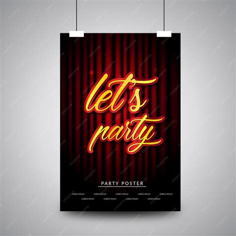 Premium Vector Lets Party Film Background Poster Design