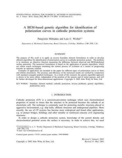 Pdf A Bem Based Genetic Algorithm For Identification Of Polarization