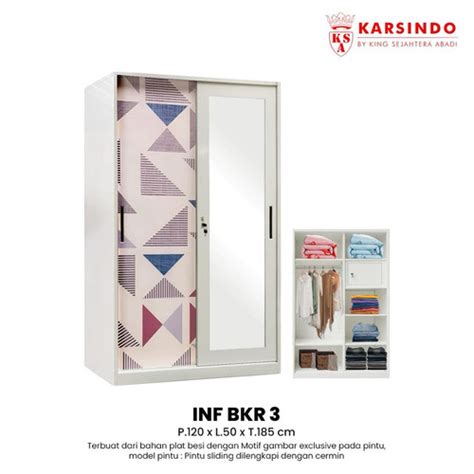 Jual Lemari Pakaian Besi Sliding 2 Pintu INF BKR 3 Kota Medan