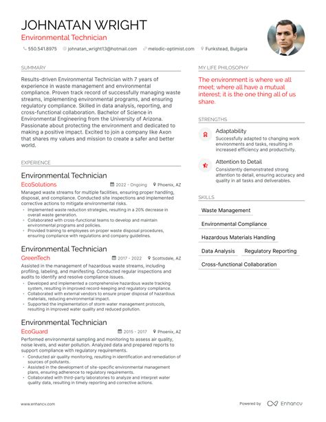 Environmental Science Cv