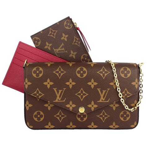 LV M61276 Monogram 經典LV花紋金屬鍊帶三用手拿包 卡夾 斜背包 LV路易威登 Yahoo奇摩購物中心