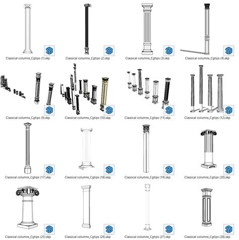 7264 Free Sketchup Columns Model Download