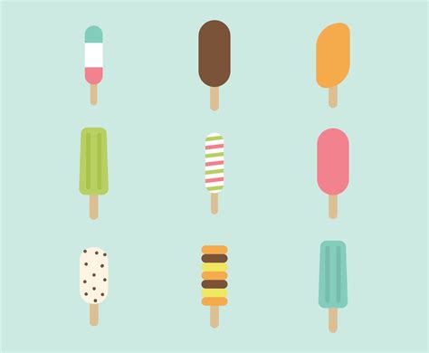 Flat Ice Cream Icons Vector Art And Graphics
