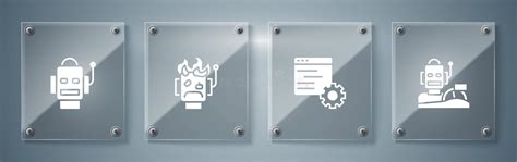 Set Robot Humanoid Driving A Car Computer Api Interface Burned Out