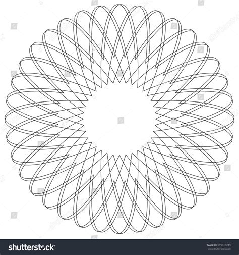 geometric circular pattern abstract motif radiating stock vector
