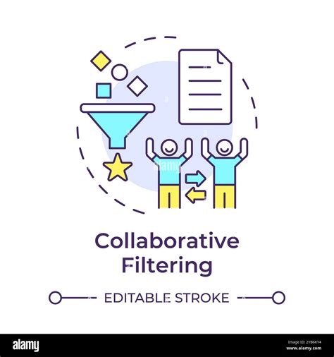 Collaborative Filtering Multi Color Concept Icon Stock Vector Image