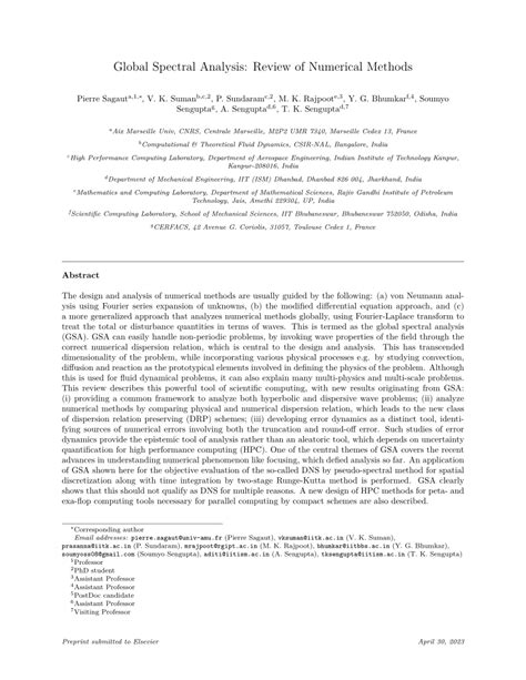 pdf global spectral analysis review of numerical methods