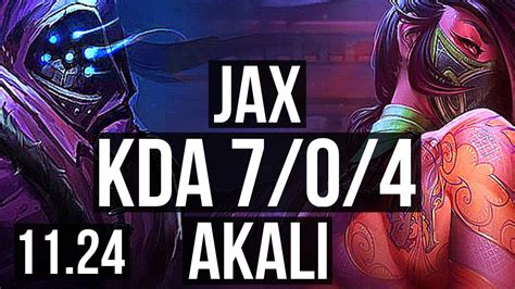 Jax Vs Akali Top 704 Godlike 900k Mastery Na Master 1124