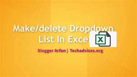 How To Make Or Delete Drop Down List In Excel YouTube