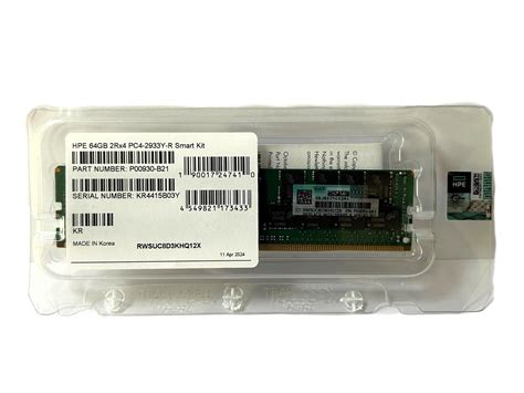 Hpe 64gb Smart Memory Kit 1x64gb Ddr4 2933 Hal Computers