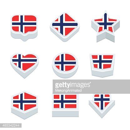 Norway Flags Icons And Button Set Nine Styles Stock Clipart Royalty