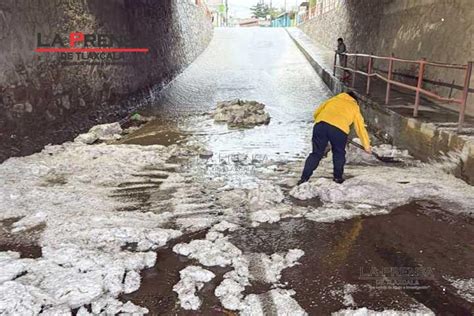 Protección Civil De Huamantla Reporta Saldo Blanco Tras Fuerte Granizada