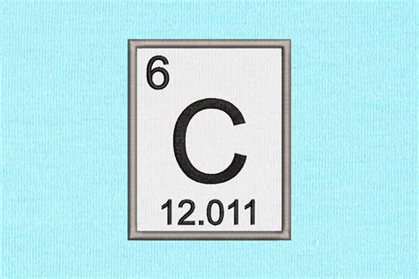 Periodic Element 6 C Carbon Applique · Creative Fabrica