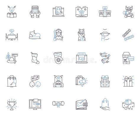 Art Marketplace Line Icons Collection Artistic Unique Creative