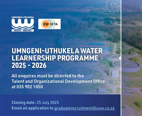 Uuw Learnership Programme 2025 2026 Umngeni Uthukela Water
