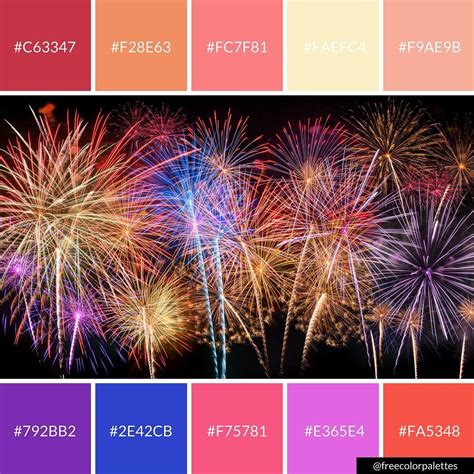 Fireworks Festival Color Palette Inspiration Digital Art Palette And Brand Color Palette