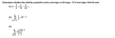 Solved Determine Whether The Infinite Geometric Series Chegg