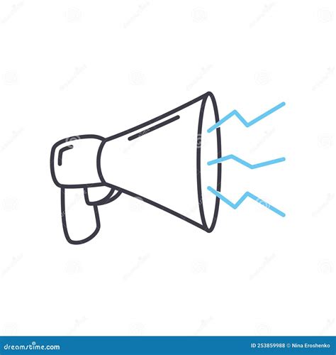 Megaphone Line Icon Outline Symbol Vector Illustration Concept Sign Stock Vector