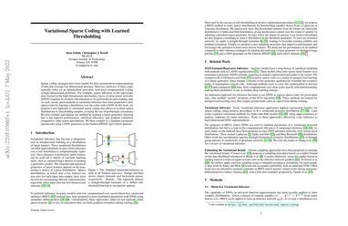 Variational Sparse Coding With Learned Thresholding Papers With Code