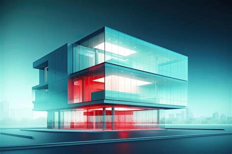 Premium Ai Image A Very Contemporary And Upmarket Blue Cyan Structure With Futuristic Abstract