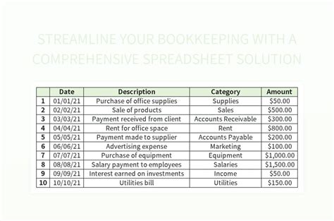 Efficient Double Entry Bookkeeping Spreadsheet Free Templates Excel