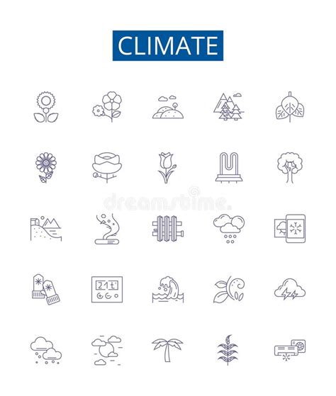Climate Line Icons Signs Set Design Collection Of Weather Temperature
