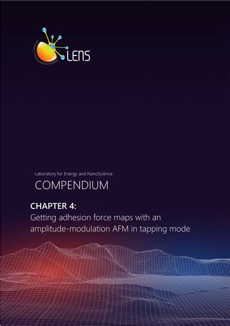 Pdf Chapter 4 Getting Adhesion Force Maps With An Amplitude Modulation Afm In Tapping Mode