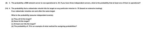 Solved 6 3 The Probability A Ibm Network Server Is