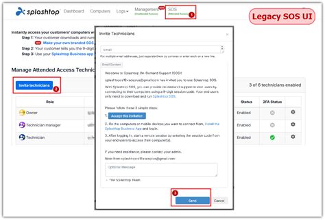 Comparison Of Legacy And New Ui In Splashtop Sos Splashtop Business