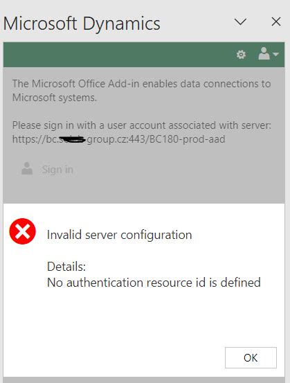 Bc 18 Edit In Excel Invalid Server Configuration —