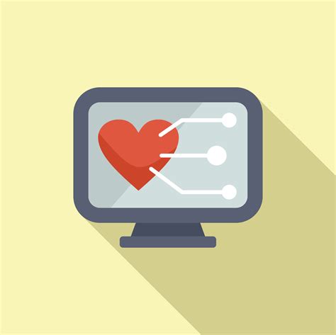 Heart Clinic Examination Icon Flat Vector Scan Monitor Resonance Vector Art At Vecteezy