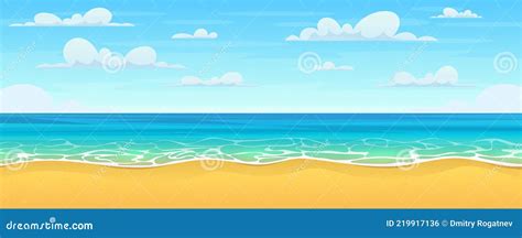 Dibujos Animados Playa De Verano Ilustración Del Vector Ilustración
