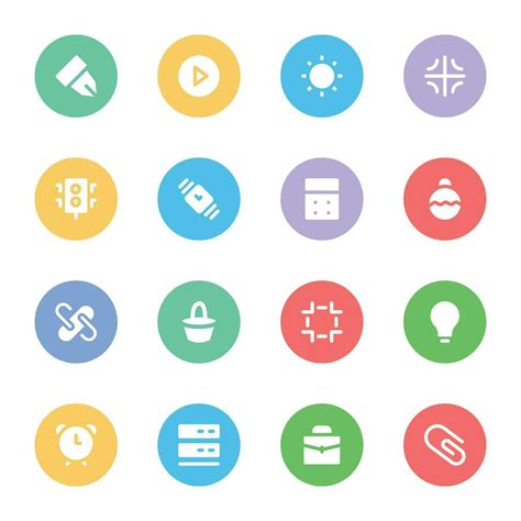 Set Of Design Elements Flat Circular Icons 30202748 Vector Art At Vecteezy