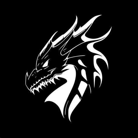 Dragons Black And White Vector Illustration 23593557 Vector Art At