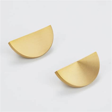 Half Moon Knobs 9037 Mini Solid Brass