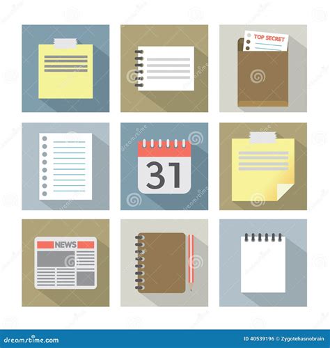 Office Document Icons Stock Vector Illustration Of Sign 40539196