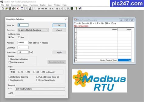 Danfoss Fc Modbus Rtu Via Modbus Poll Tutorial Plc