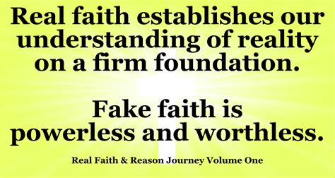 Real Versus Fake Faith Real Reality