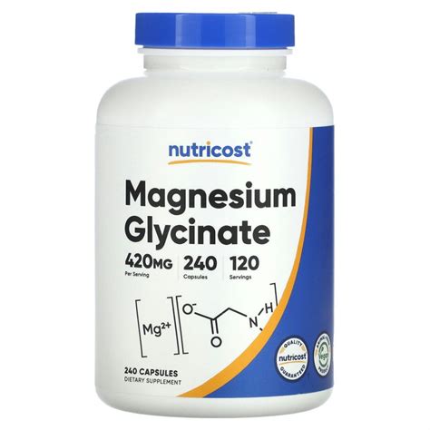 Nutricost, Глицинат магния, 210 мг, 240 капсул c доставкой с iHerb.com