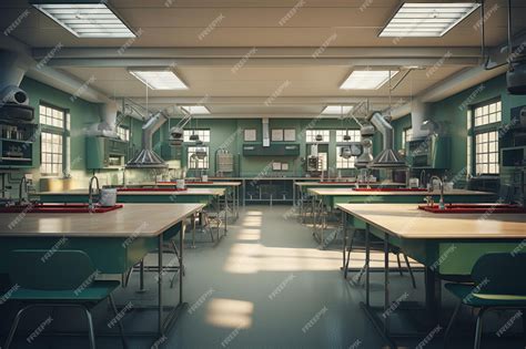 Premium Photo Exploring The Void Embracing Education In An Empty Science Laboratory Classroom
