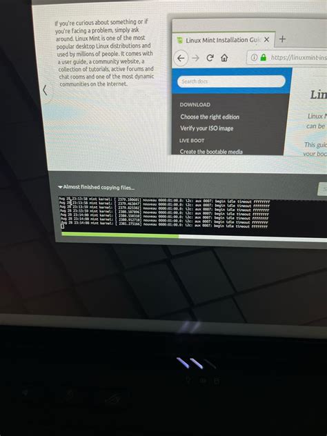 When Installing Mint Is It Supposed To Say That In The Command Line Or Is Something Wrong R