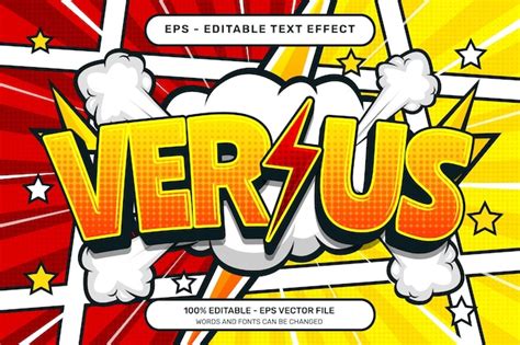 Premium Vector Versus 3d Text Effect And Editable Text Effect With