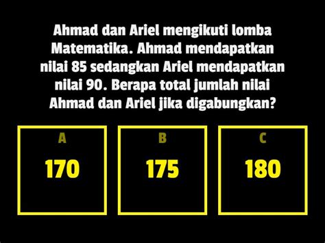 Penjumlahan Dengan Teknik Tanpa Menyimpan Quiz