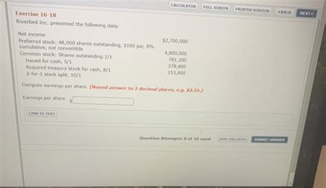 Solved Calculator Full Screen Printer Version Back Next