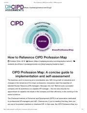 How To Reference Cipd Profession Map Cipdassignmentspdf 1142020